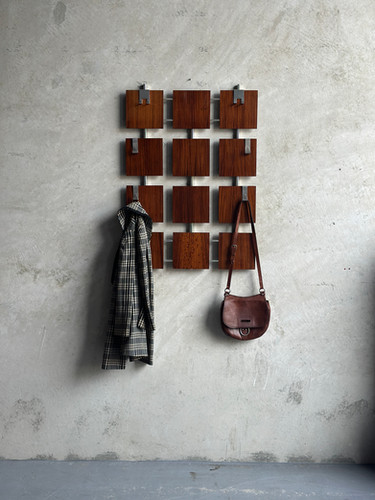 Mid Century Modern Rosewood & Chrome Wall Mounted Coat / Hat Rack | The ...