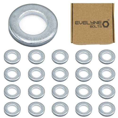 M6 (6mm) Form A Washer Set (Flat Washer) Steel - Pack of 20 | Evelyne Bolts