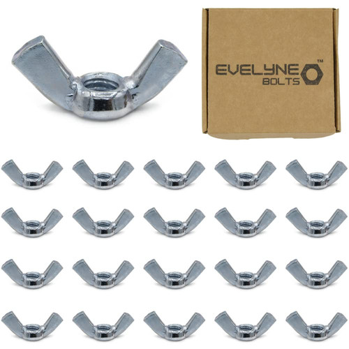 M6 (6mm) Wing Nuts - Steel (Pack of 20) | Evelyne Bolts