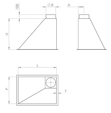 Cappe angolari per caminetti in metallo misure standard