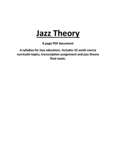Jazz Theory Syllabus | mysite