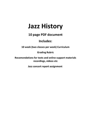 Jazz History Syllabus | mysite