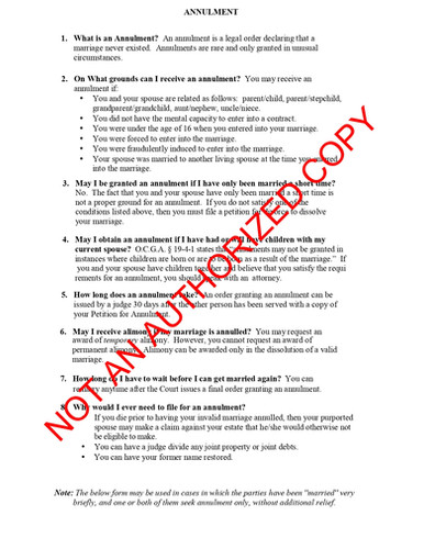 Annulment Packet | Clerk of Courts