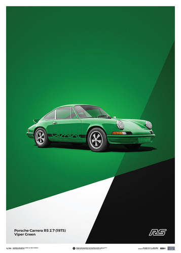 Porsche 911 RS - Green - Limited Poster | Autoposter