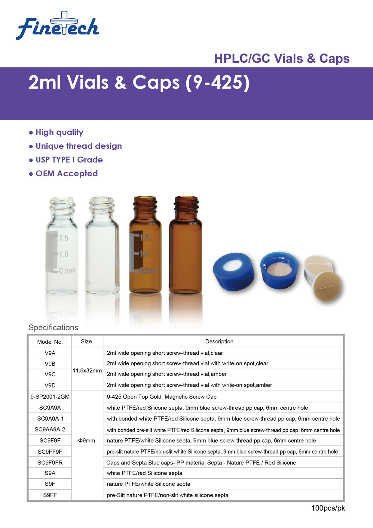 Vials DM | Finetech - Syringe filters, HPLC vials, and other laboratory ...
