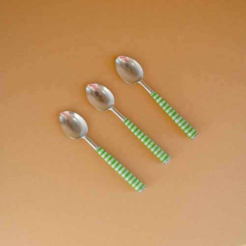 Moroccan Striped Teaspoon - Green | Rickus Ra
