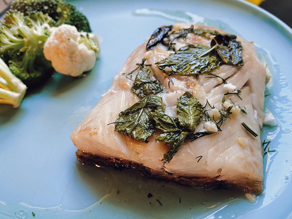 Grilled Sablefish Dressed with Herb Oil
