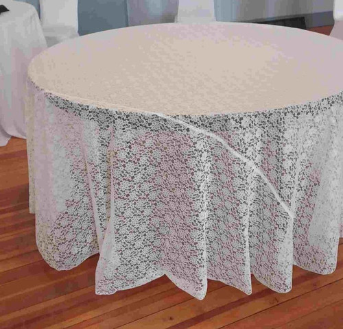 Ivory Lace 120" Round Table Overlay | The Cornerstone