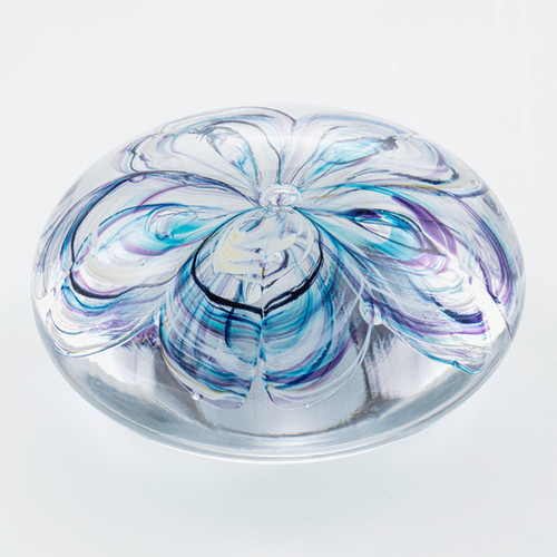 Paperweight Blue Flower Large | IOW Studio Glass ltd