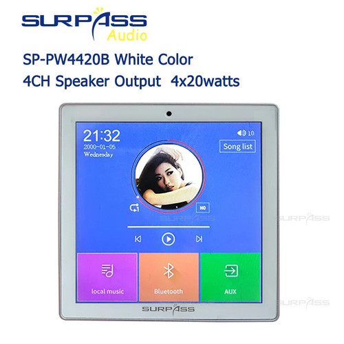 Surpass PW420B Bluetooth Mini Amplifier 4'' Touch Screen - 4 Channel ...
