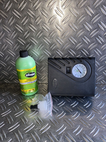 Air Compressor Slime Tyre Inflator Compact 12V Puncture Repair | Full ...