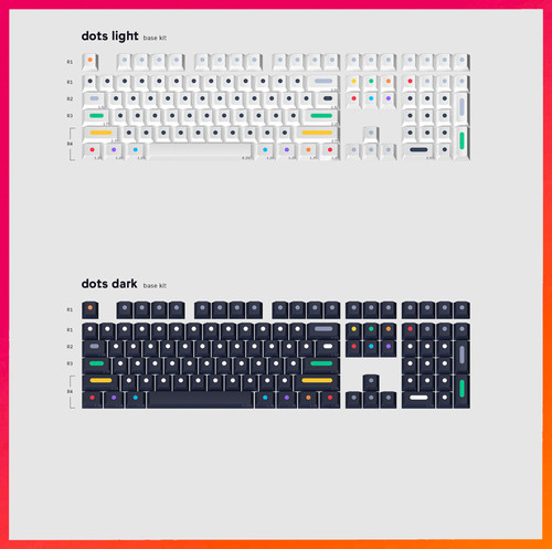 GMK Dot Clone Side-Printed Shine Through Keycap Set | Home Gears