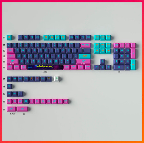 Cyberpunk Purple Keycaps Set | Home Gears
