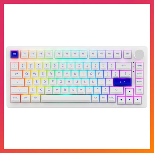 Akko PC75B Plus Blue on White | Home Gears