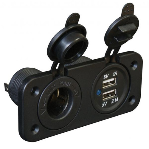 POWER SOCKET 15A/12V-10A/24V WITH DUAL USB SOCKET 5V/1A-5V/2.1A | The ...