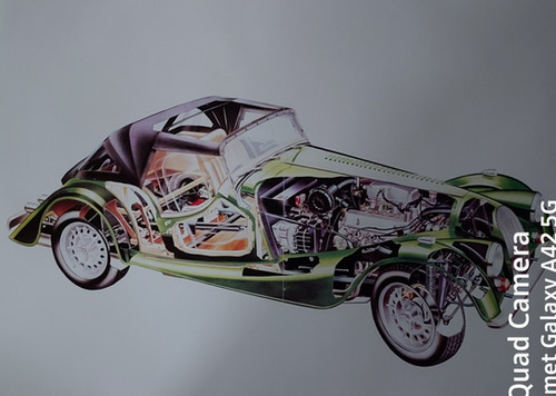 Morgan Plus 8 cutaway drawing, full colour | MorganCarBadges