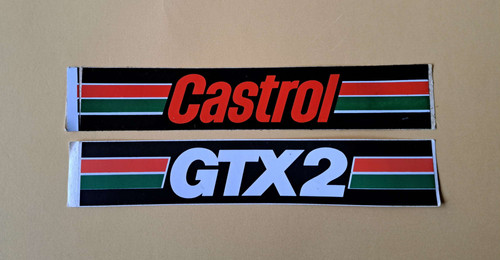 Castrol GTX2 decals, 1970s, pair | MorganCarBadges