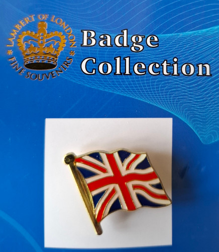 Union Jack pin badge, in wrapping | MorganCarBadges