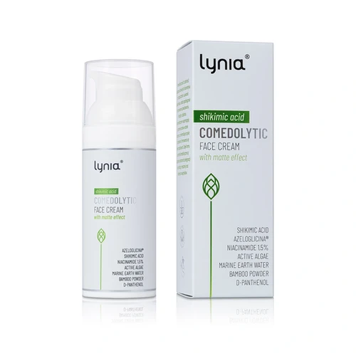 Mattifying comedolytic cream with shikimic acid and azeloglycine | Lynia_EN