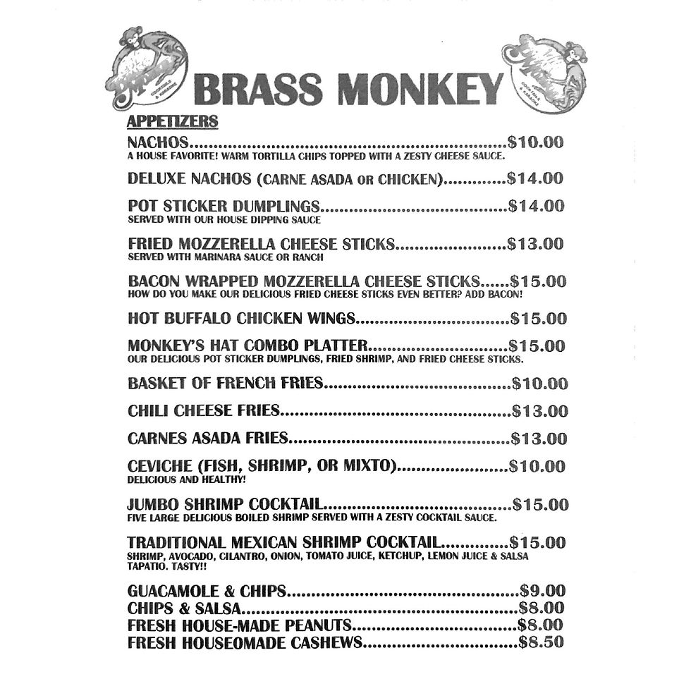 MENUS | cafebrassmonkey