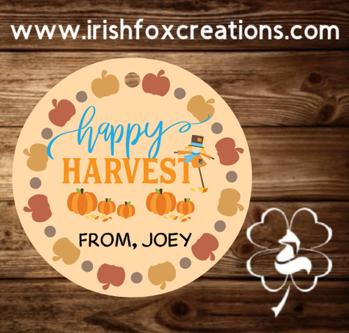Happy Harvest Personalized Kids Goodie Bag/ Gift Tags | Irish Fox Apparel