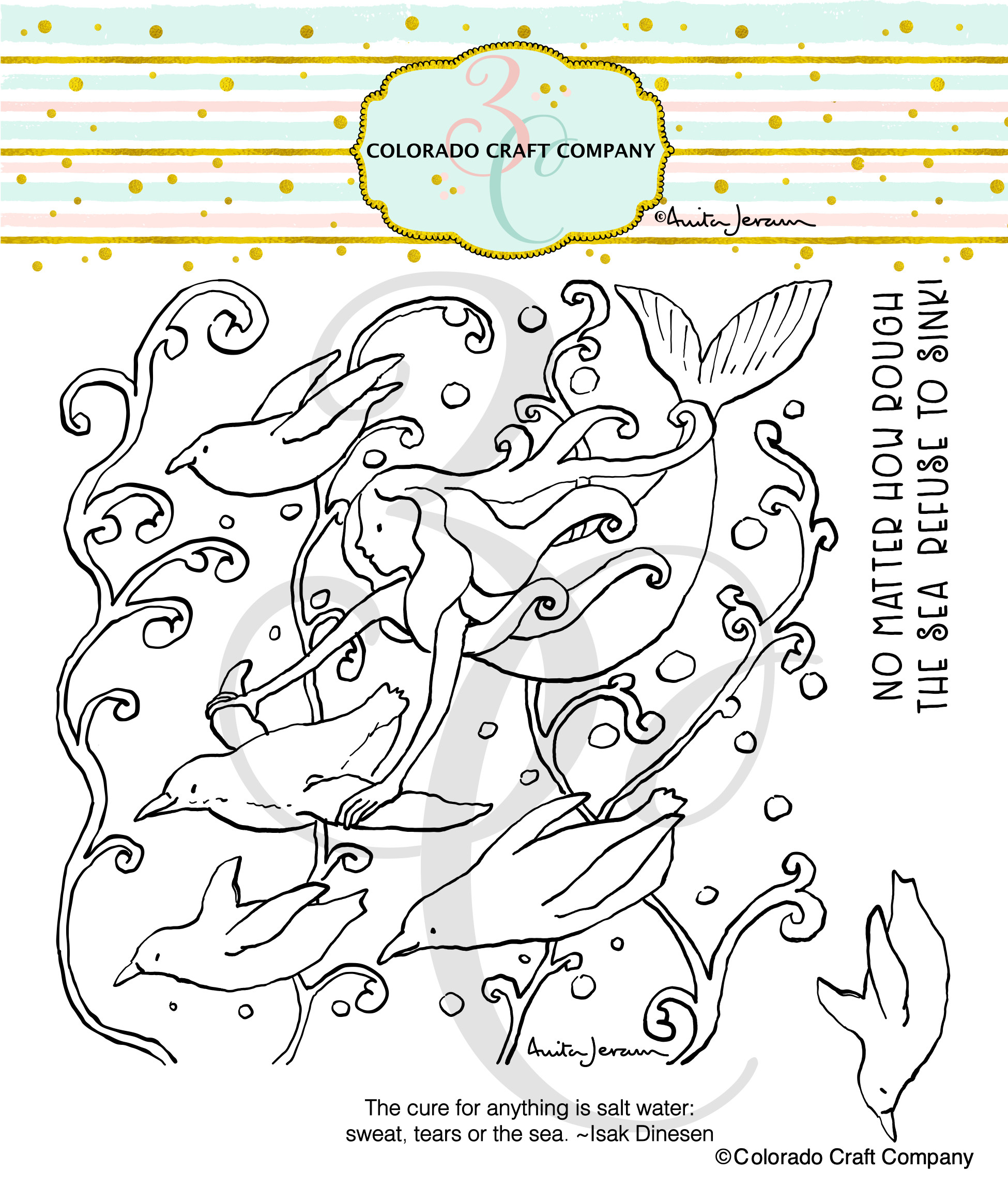 AJ758 Anita Jeram ~ Mermaid & Penguins