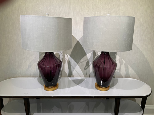 Lot 29 - Amethyst Glass Lamps (Retail $2,000) | Castle Content Sales