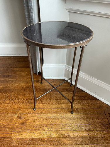 Lot 14 - Granite Top Side Table (Retail $500) | Castle Content Sales