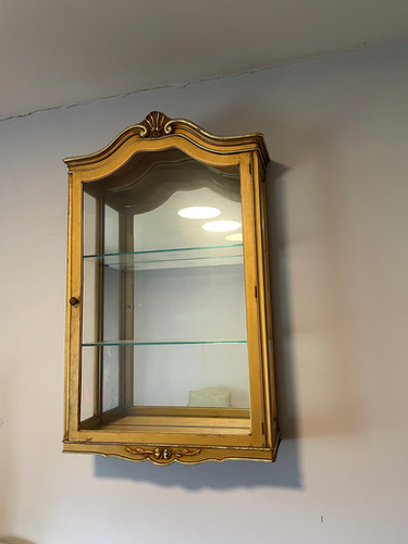 Lot 71 - Antique Wall Display Cabinet in Gold | Castle Content Sales