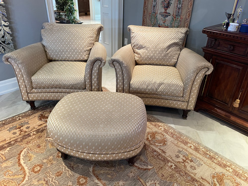 Lot 65 - Chairs & Ottoman by Ferguson Copeland (Read Description ...