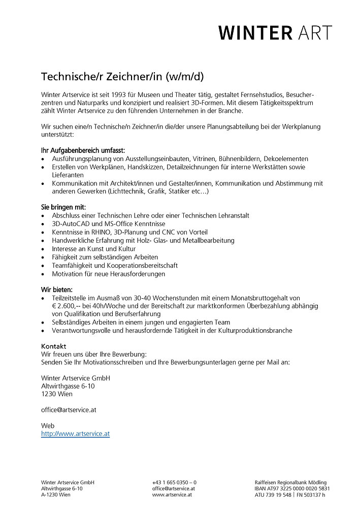 Technische/r Zeichner/in (m,w,d) Technische/r Zeichner/in (m,w,d)