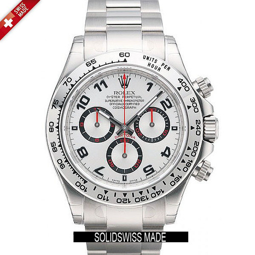 Rolex Daytona SS White Gold Arabic Red Needles | solidswiss