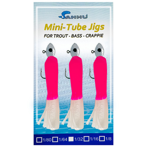 Mini Tube Jigs-Pink Pearl, 15 pieces | Sanhu Tackle