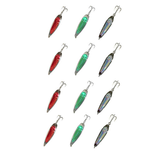 2oz Crocodile Spoons 12 Pcs - 3 Colors | Sanhu Tackle