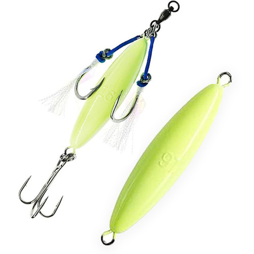 Eddie Bomb Heavy BFT Jigs Bluefin Tuna,Super Glow, 16oz Rigged/Unrigged ...