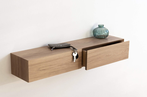 White oak floating entryway shelf | mybettershelf