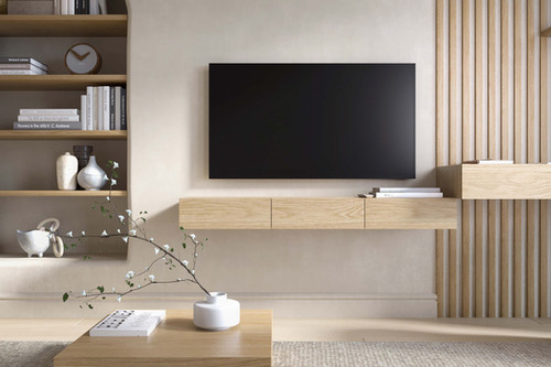 Floating TV stand white oak | mybettershelf