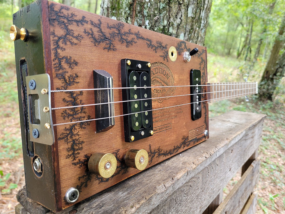 3 String Electric Cigar Box Guitar LightningCaster | SouthernFireGuitars