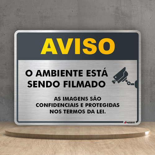 Placas Ambiente Monitorado - 200x150mm | Alumiplac