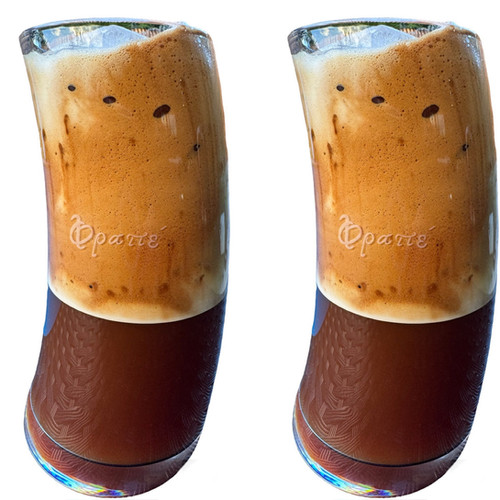 Bundle & Save Two frappe(Φραπέ symbol) glasses Hand made 500ml | Maggazi