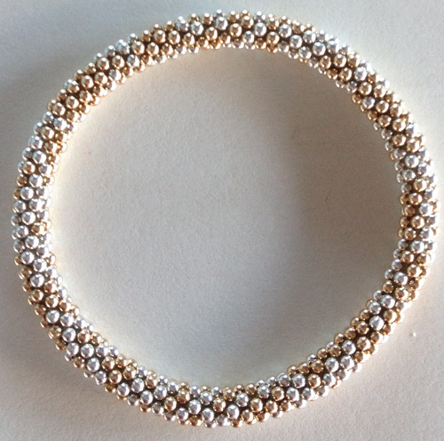 14K 2mm Gold and Silver Bead | beccasbracelets