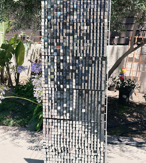 silver sequin wall
