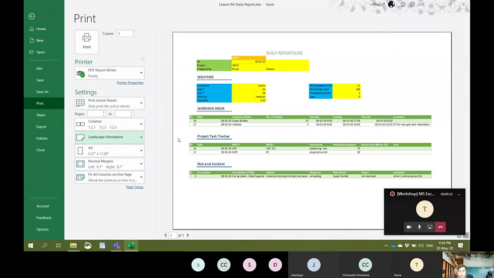 (Workflow Design) Excel Power Query to Construction Daily Report to email