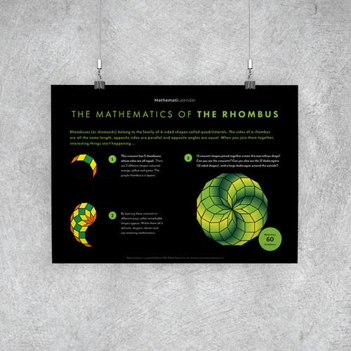 "The Mathematics of the Rhombus" Poster | Mathematicalendar