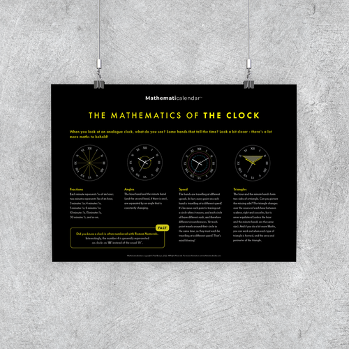 "The Mathematics of The Clock" Poster | Mathematicalendar