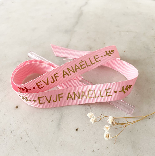 Bracelet Ruban EVJF | Gris de Perle