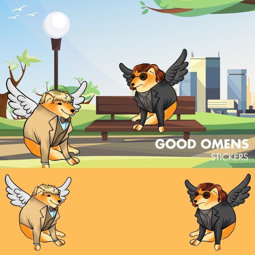 Stickers Cheems Good Omens | Editorial Coven