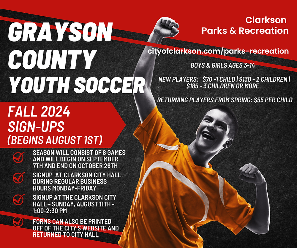 Fall 2024 Youth Soccer Signups