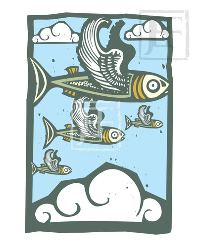 Flock of Flying Fish | art-of-jeff-thompson