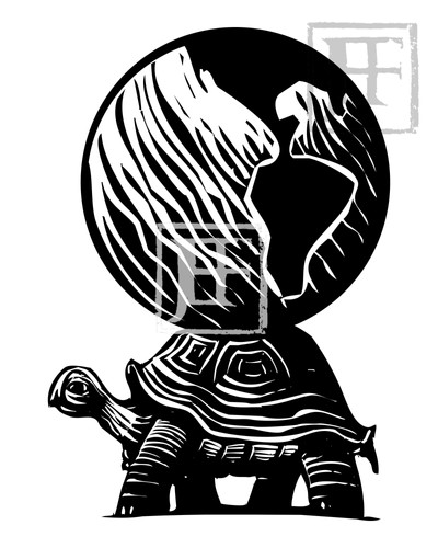 Turtle carrying Earth | art-of-jeff-thompson